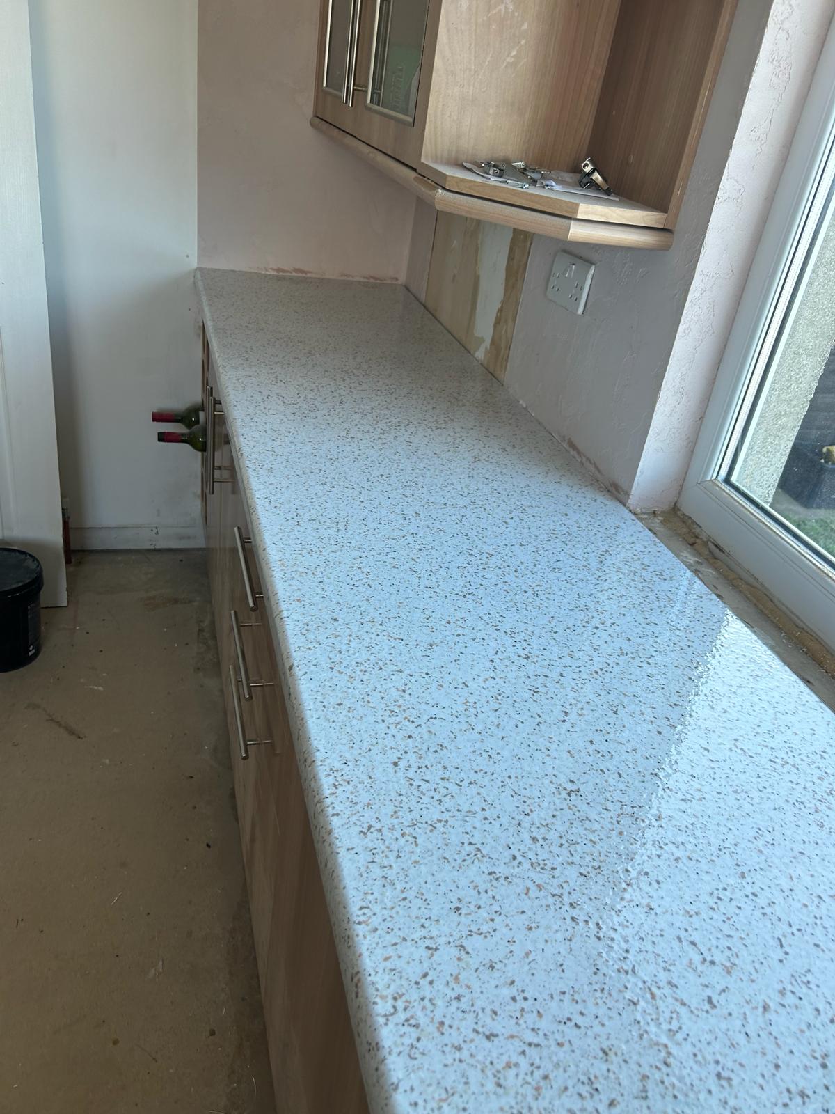 Kitchen Worktops in Spray Granite | Plaster King